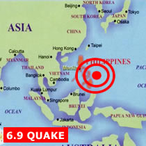 Earthquake magnitude 6.9 hits Philippines